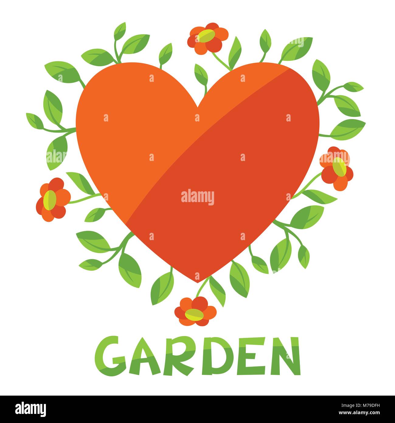 Background with heart and flowers love garden Stock Vector Image & Art ...
