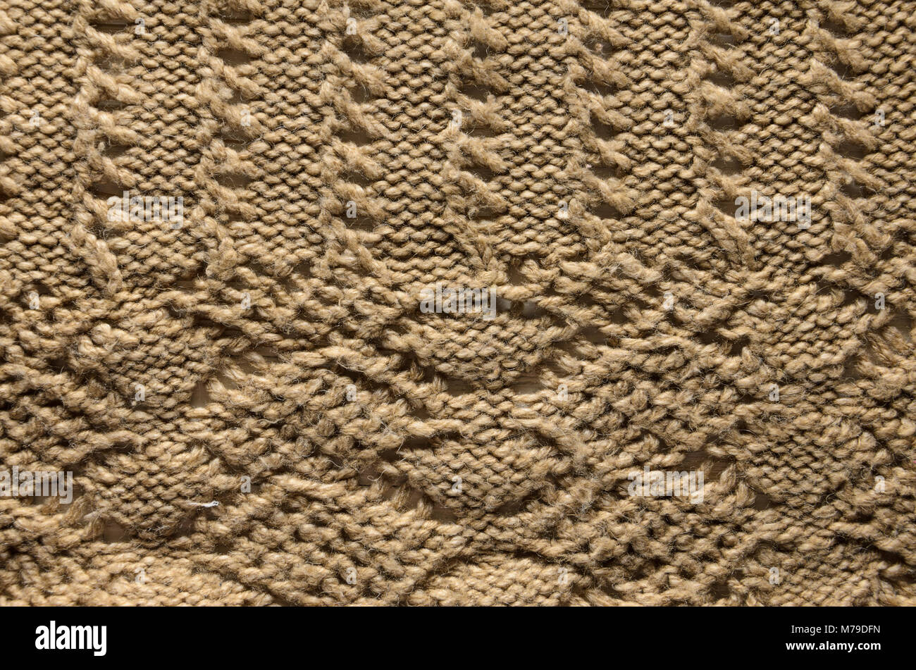 Beige Texture of a Knitted Sweater with Two Types of Knitting. Knit ...