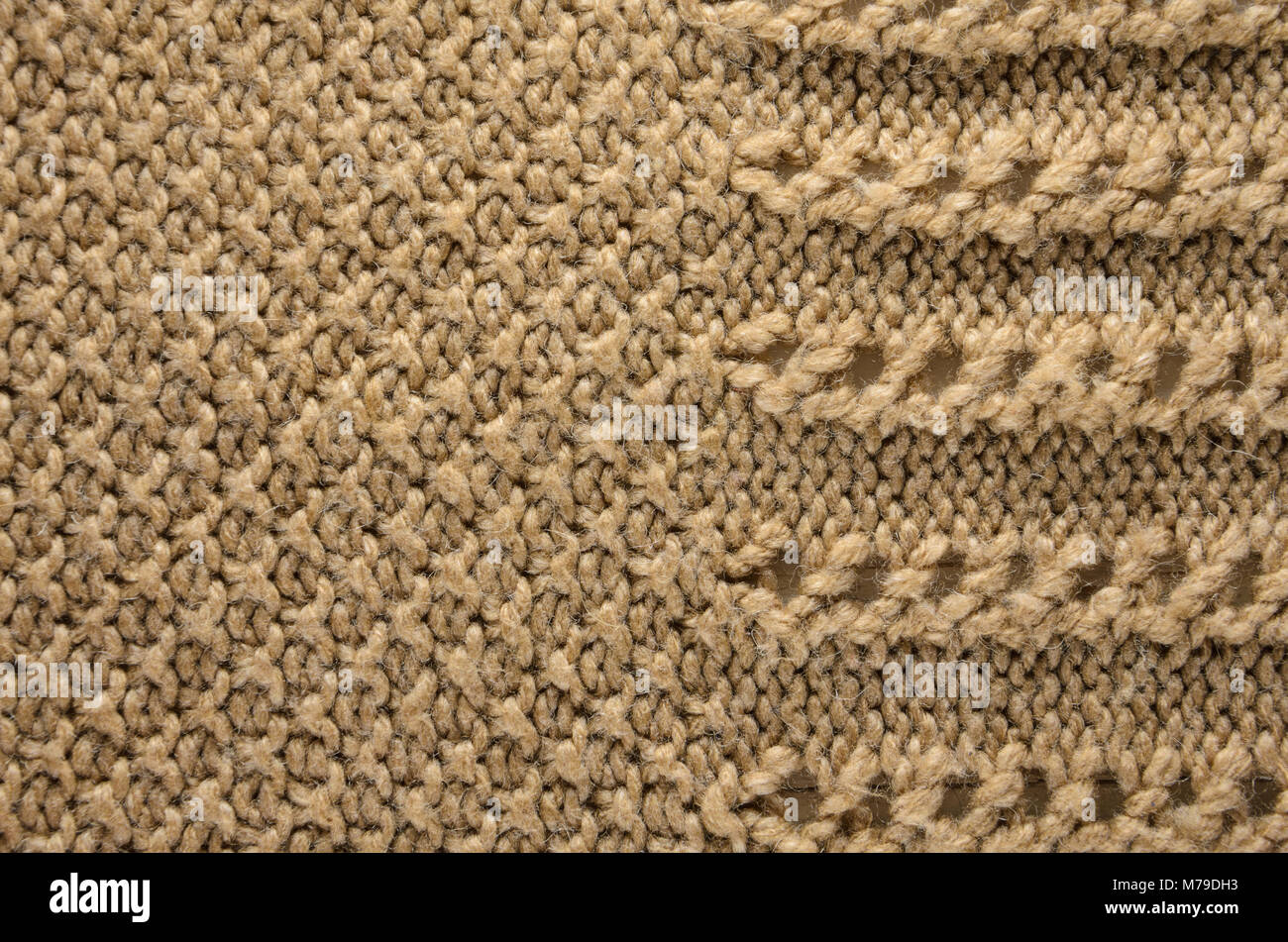Beige Texture of a Knitted Sweater with Two Types of Knitting. Knit ...