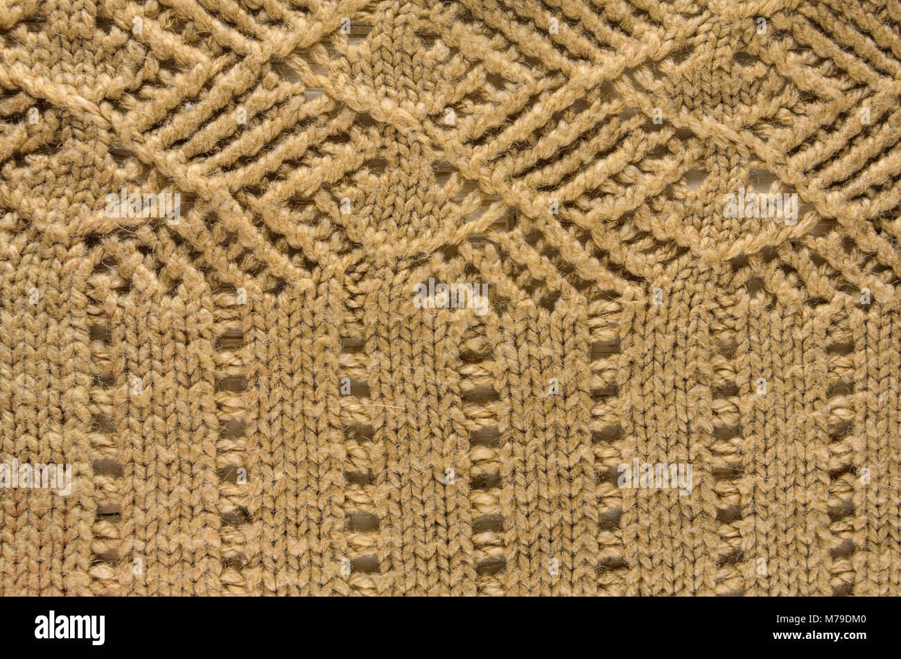 Beige Texture of a Knitted Sweater with Two Types of Knitting. Knit ...