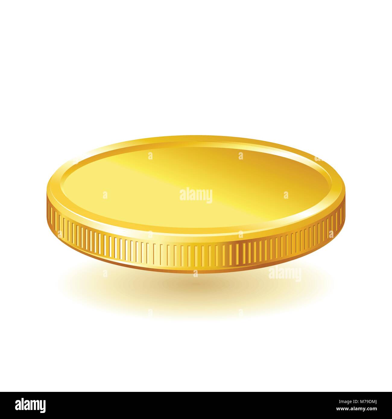 Golden shiny coin isolated on white background Stock Vector Image & Art ...
