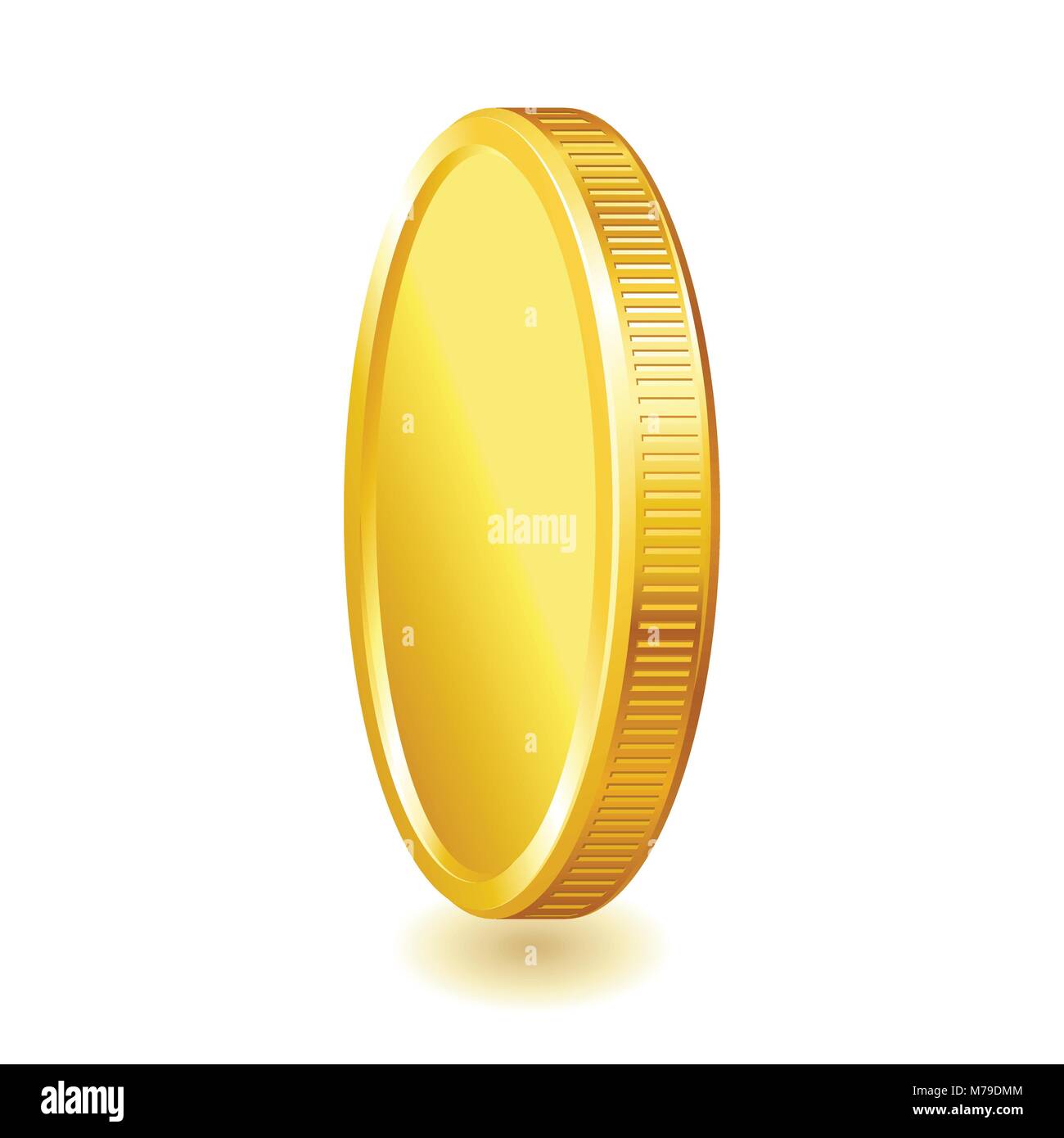 Golden shiny coin isolated on white background Stock Vector Image & Art ...