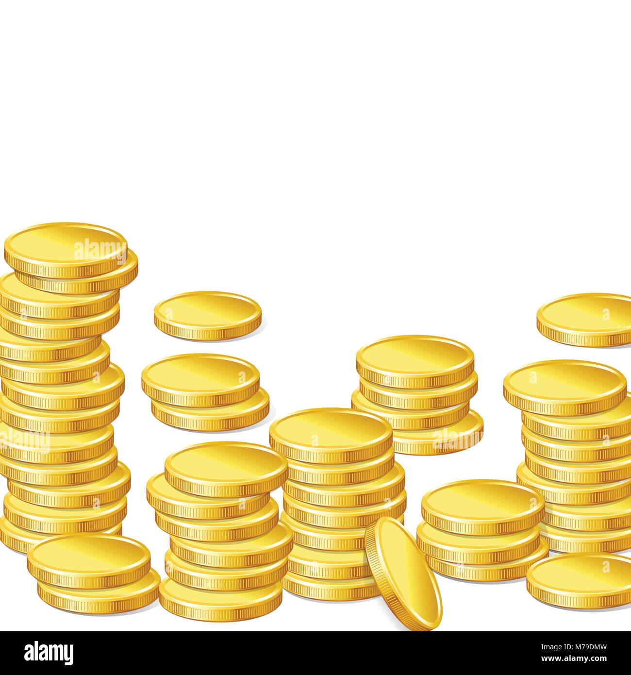 Stacks golden coins isolated Stock Vector Images - Alamy