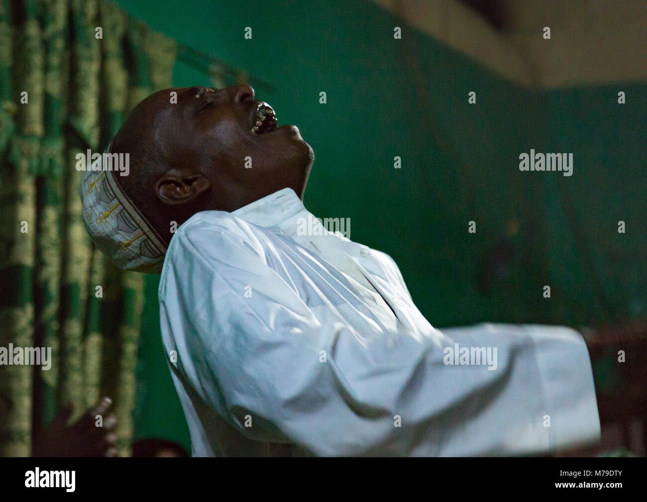 Sufi man go into a trance during a ceremony, Harari region, Harar ...