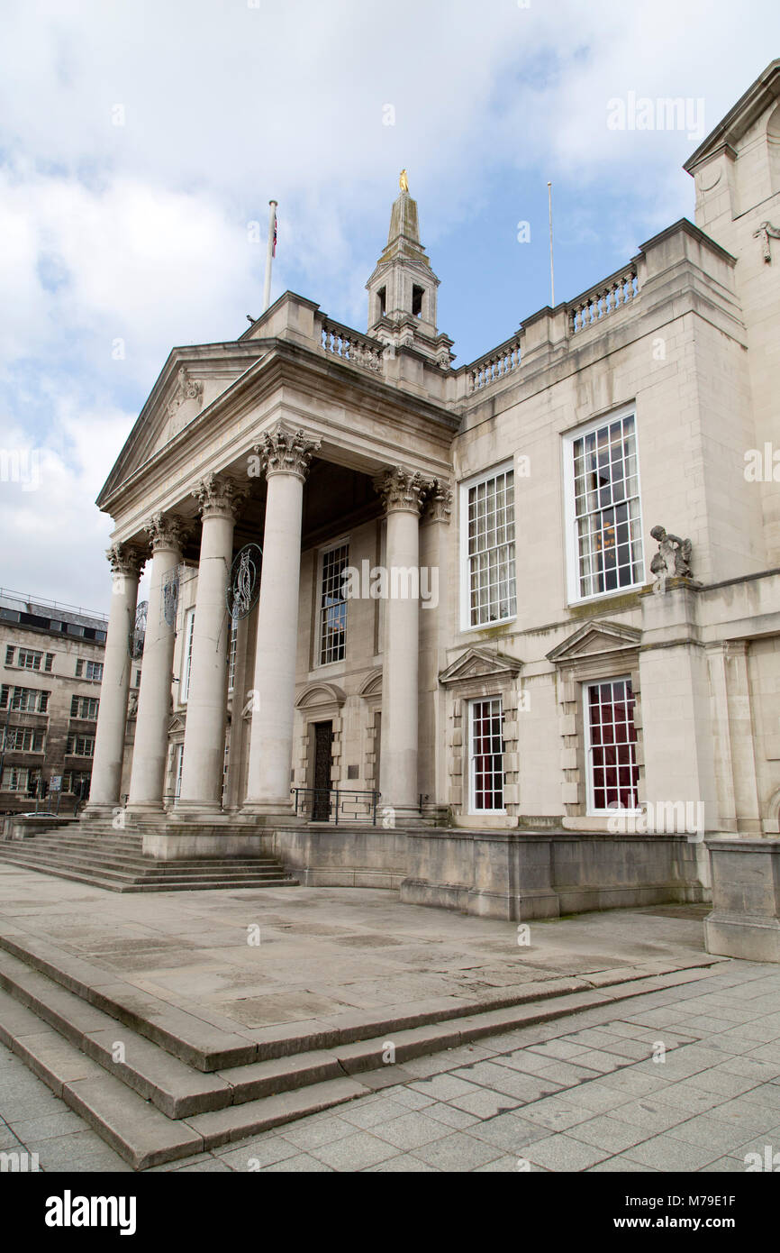 Leeds Civic Hall in Leeds, UK. The building stands on Millennium Square ...