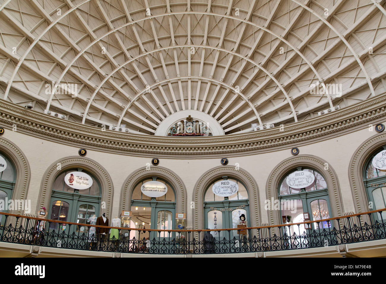 Interior of the Corn Exchange in Leeds, UK. The building was erected so ...