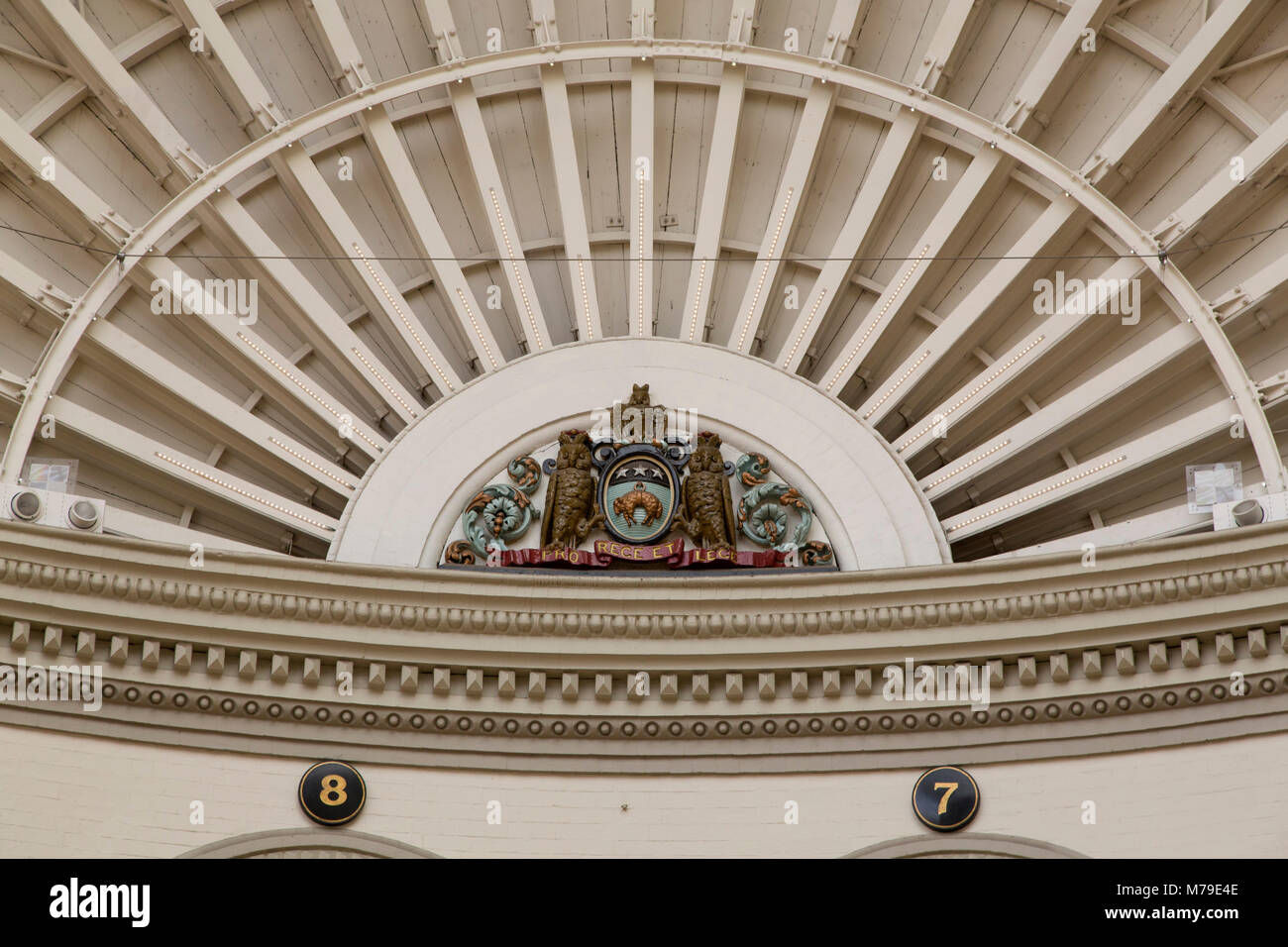 Interior of the Corn Exchange in Leeds, UK. The building was erected so ...