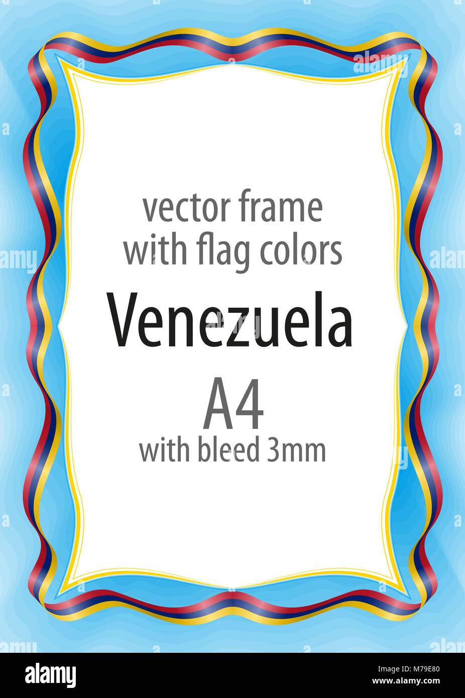 Frame and border of ribbon with the colors of the Venezuela flag Stock ...