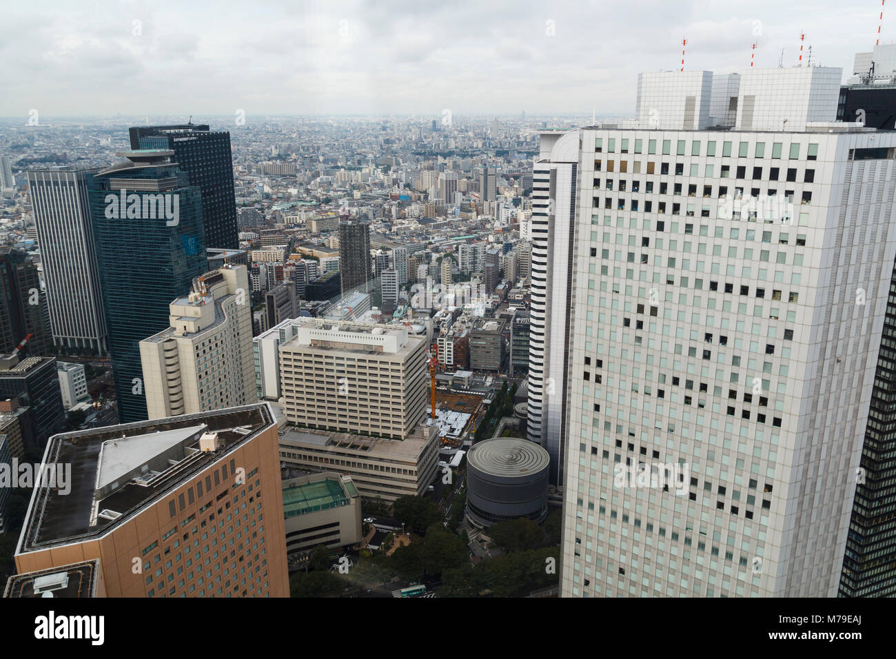 City view of Tokyo, an enormous extension of buildings and skyscrapers ...