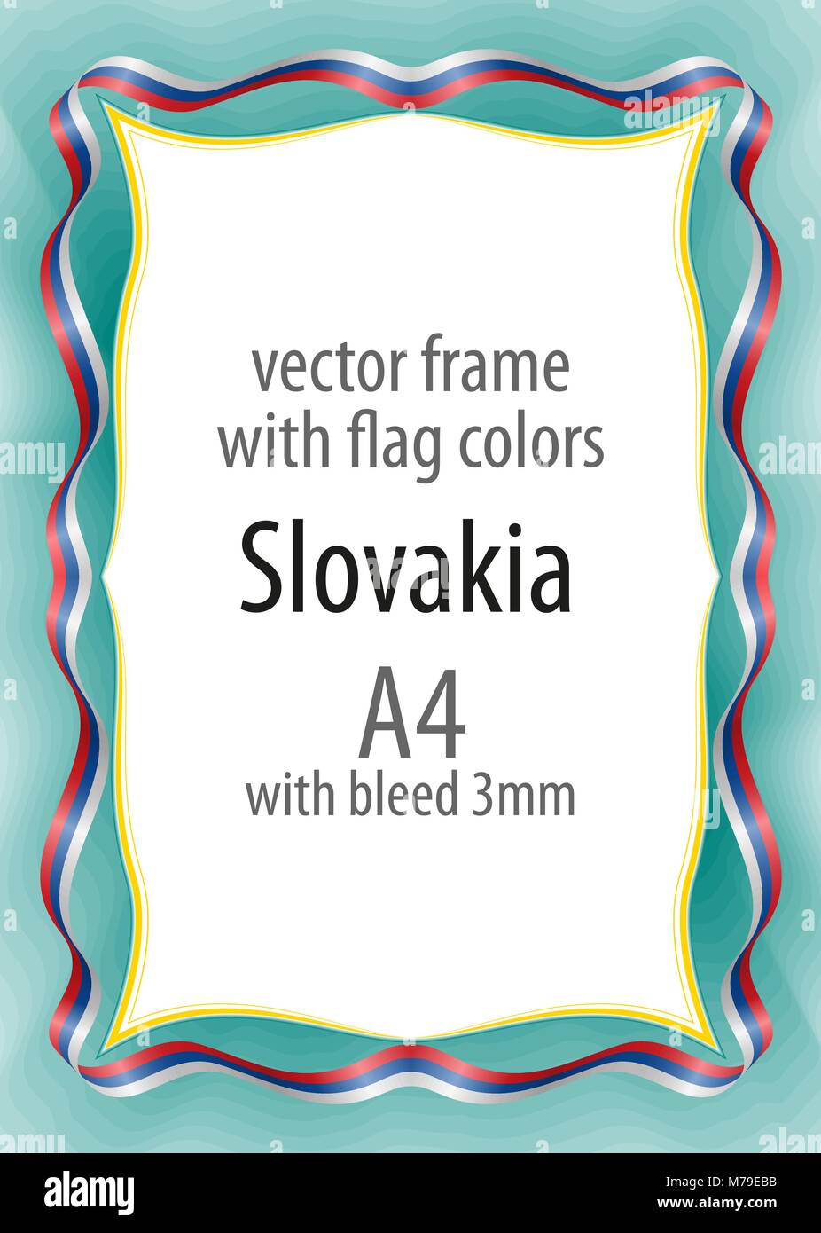 Frame and border of ribbon with the colors of the Slovakia flag Stock ...