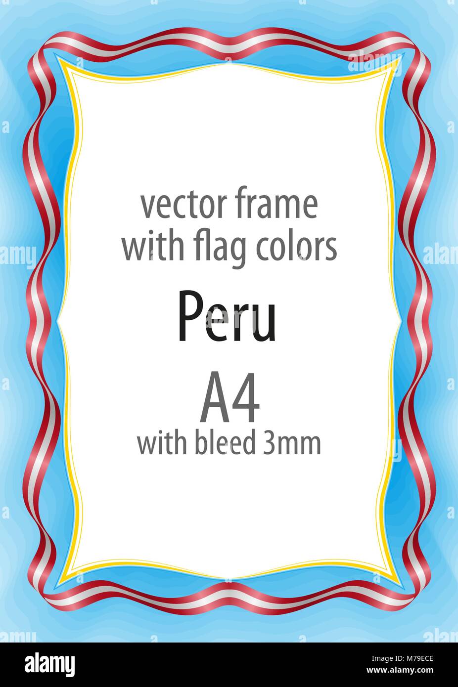 Frame and border of ribbon with the colors of the Peru flag Stock ...