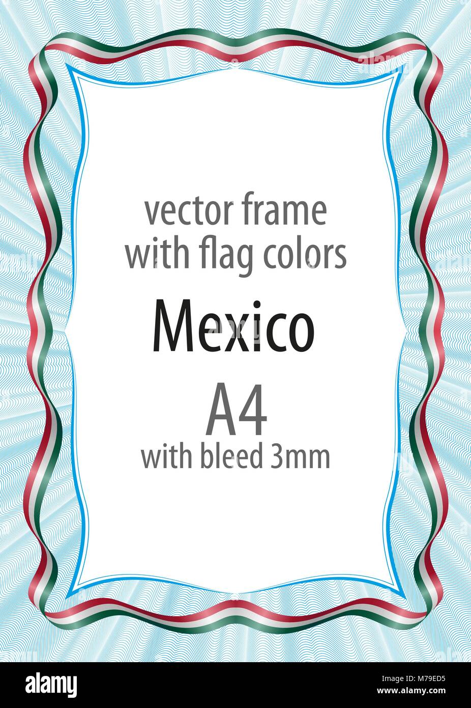 Frame and border of ribbon with the colors of the Mexico flag Stock ...