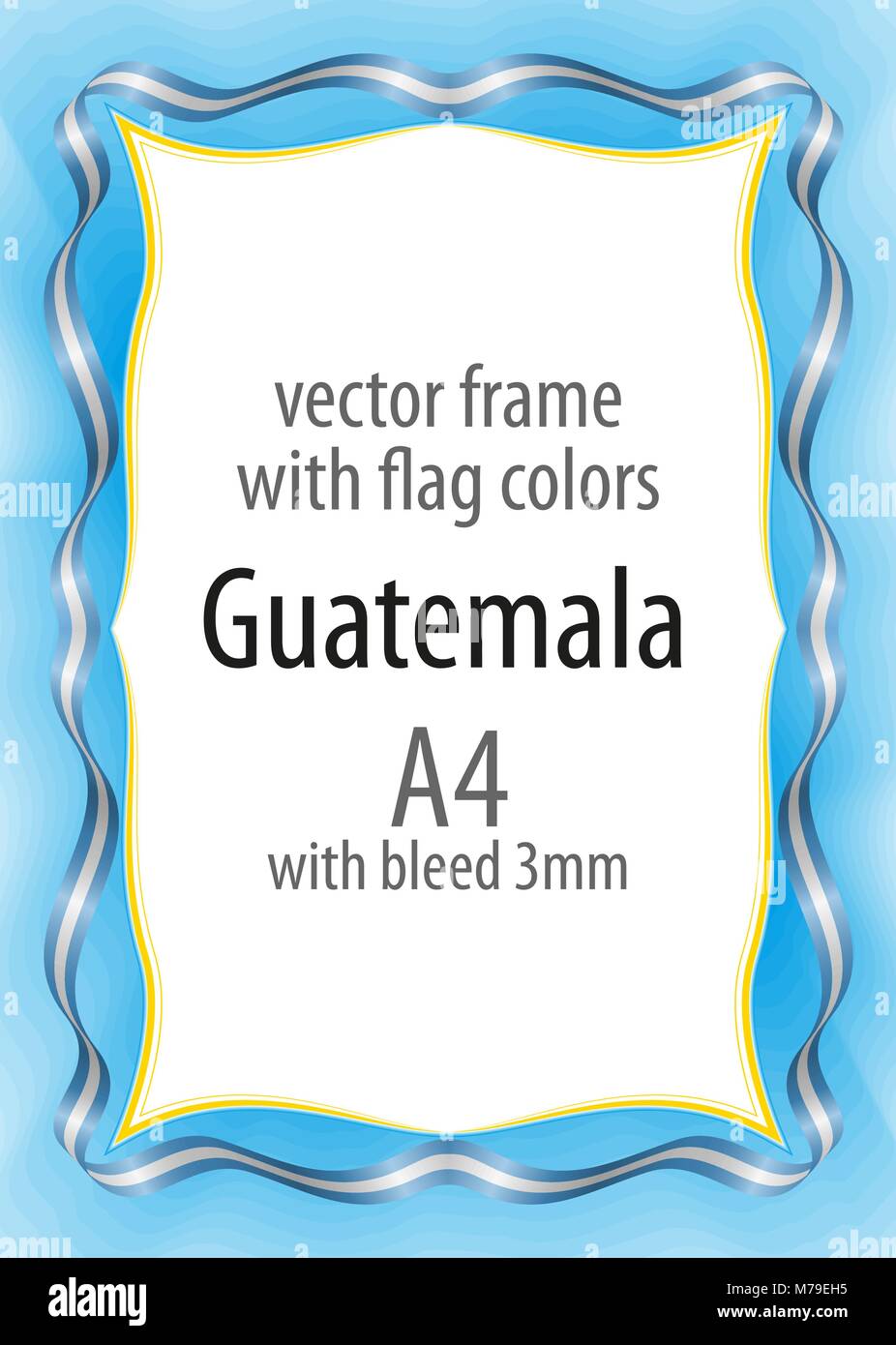 Frame and border of ribbon with the colors of the Guatemala flag Stock ...