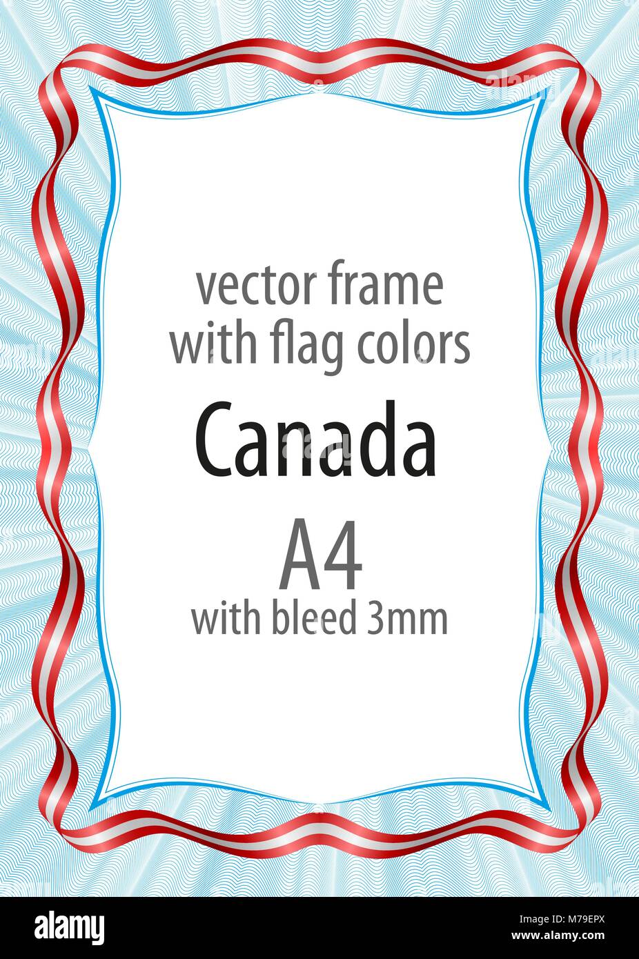 Frame and border of ribbon with the colors of the Canada flag Stock ...