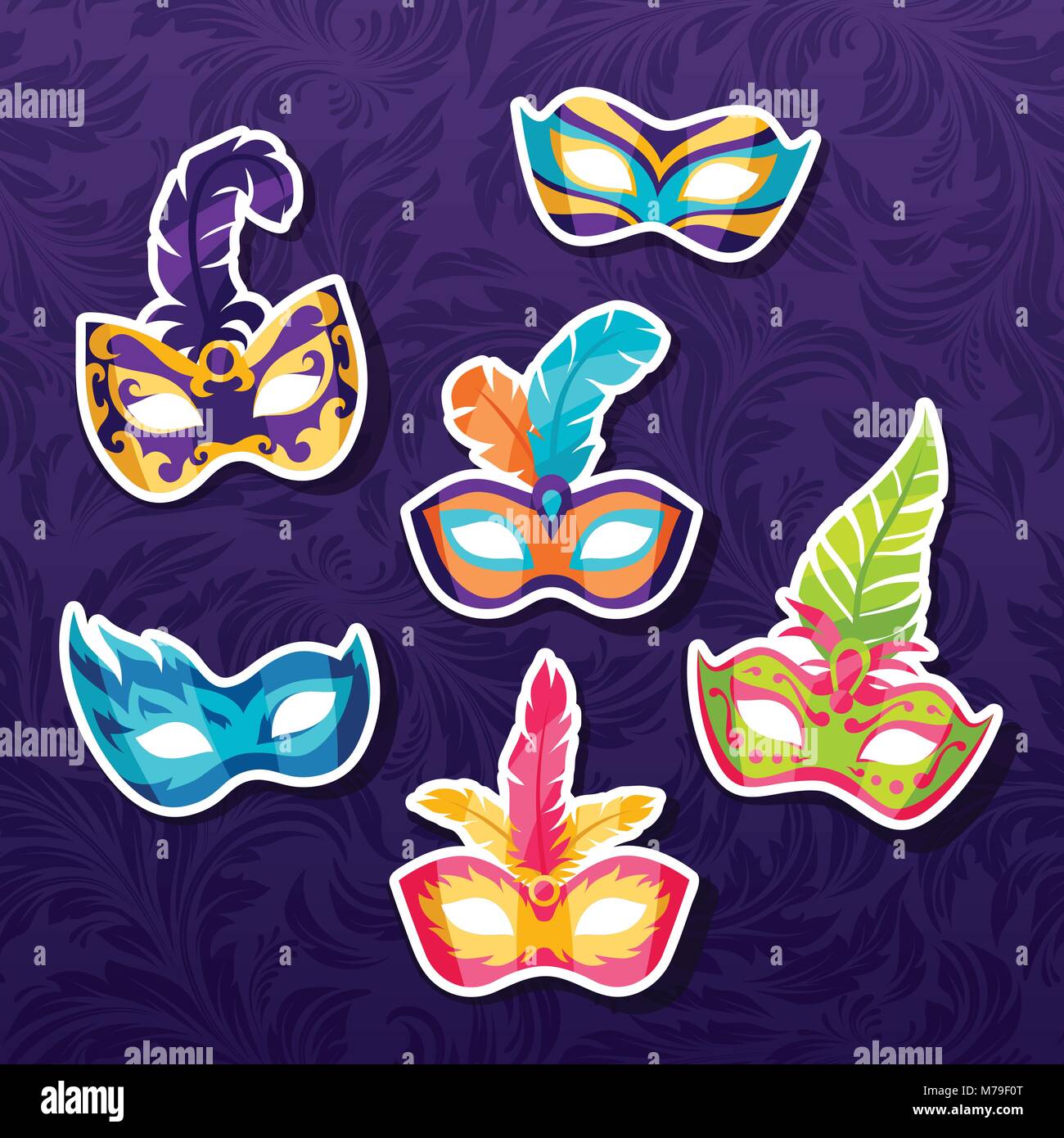 Traditional carnival masks Stock Vector Images - Alamy
