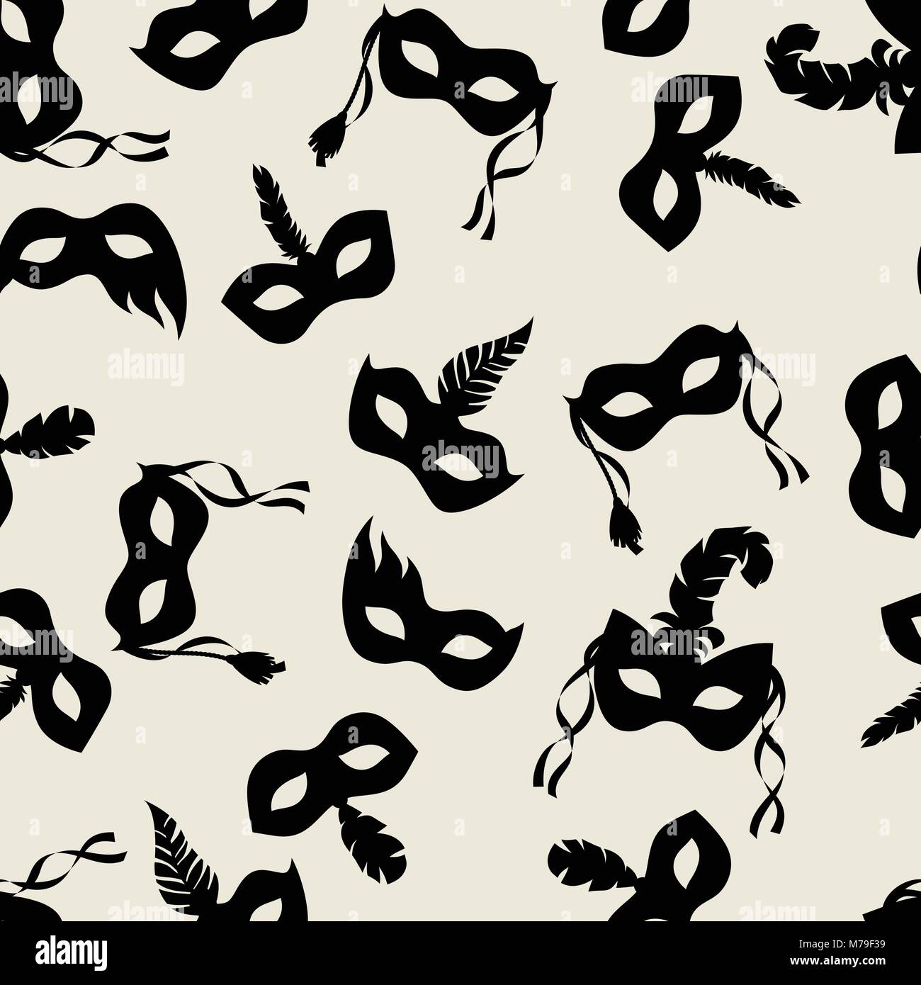 Celebration festive seamless pattern with carnival masks Stock Vector ...