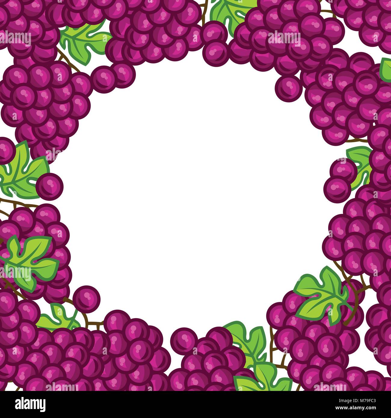 Background design with stylized fresh ripe grapes Stock Vector Image ...