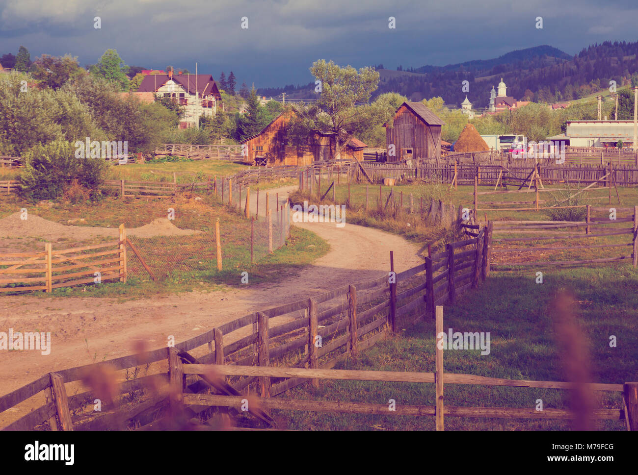 Sadova, traditional romanian village in autumn day Stock Photo - Alamy
