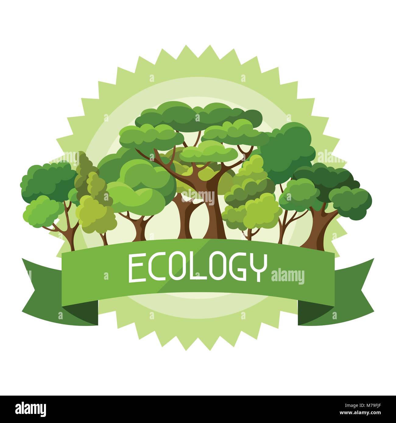 Ecology background design with abstract stylized trees Stock Vector ...