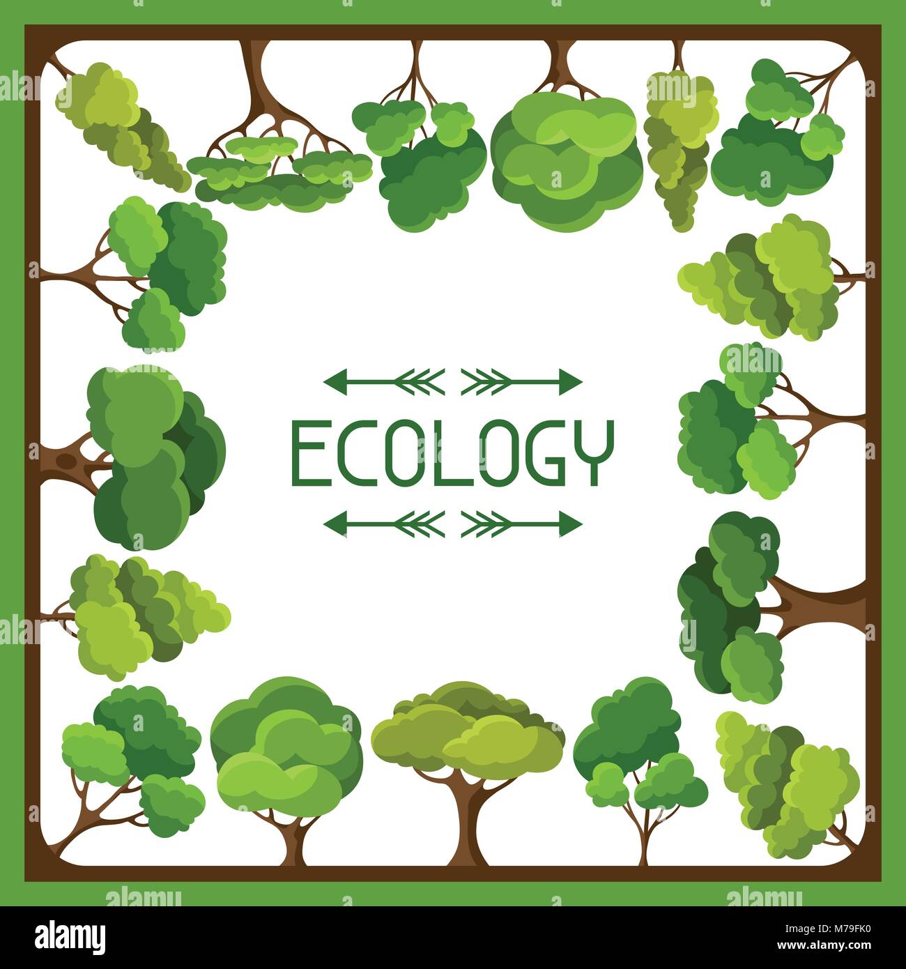 Ecology background design with abstract stylized trees Stock Vector ...