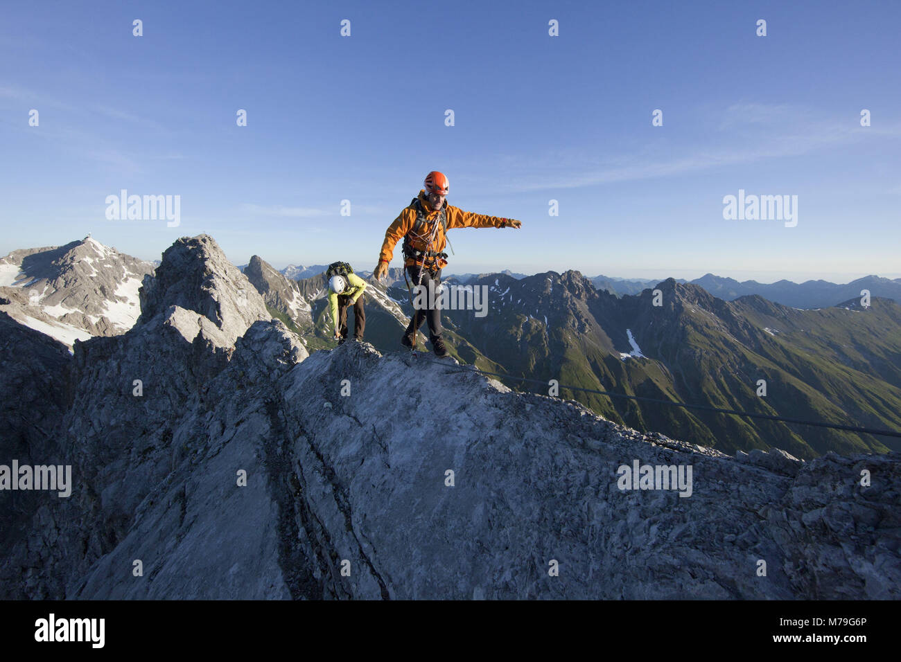 via ferrata route scene Arlberger via ferrata route, Weisschrofenspitze ...
