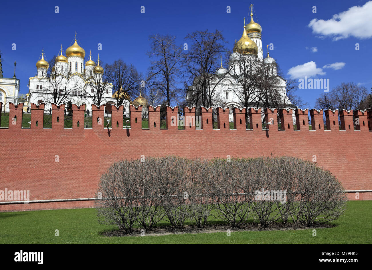 Europe, Russia, Moscow, big Kremlin palace, Kremlin defensive wall ...