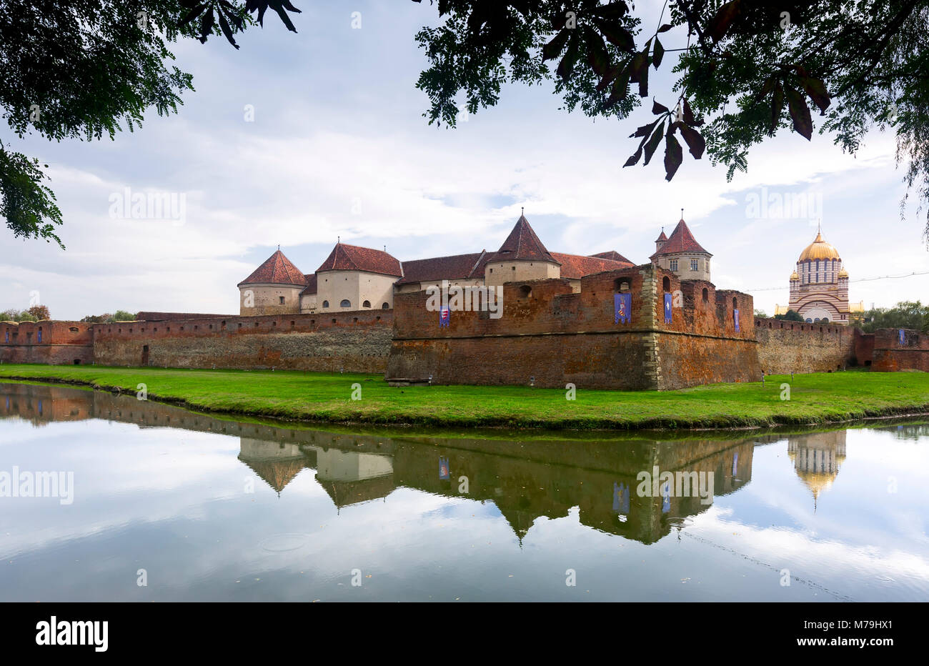 Castle in Fagaras is arhitectural landmark in Romania Stock Photo - Alamy