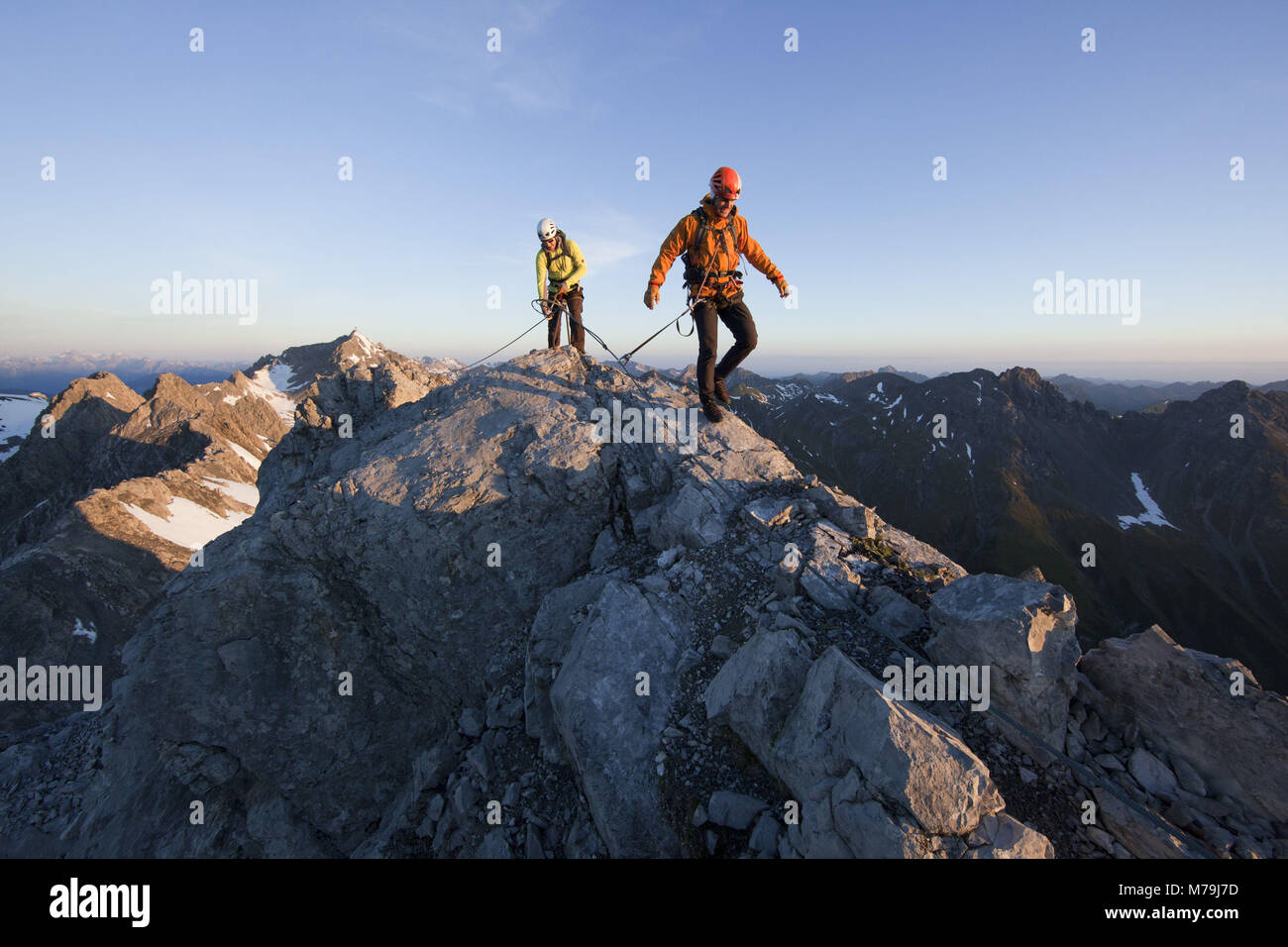 via ferrata route scene Arlberger via ferrata route, Weisschrofenspitze ...