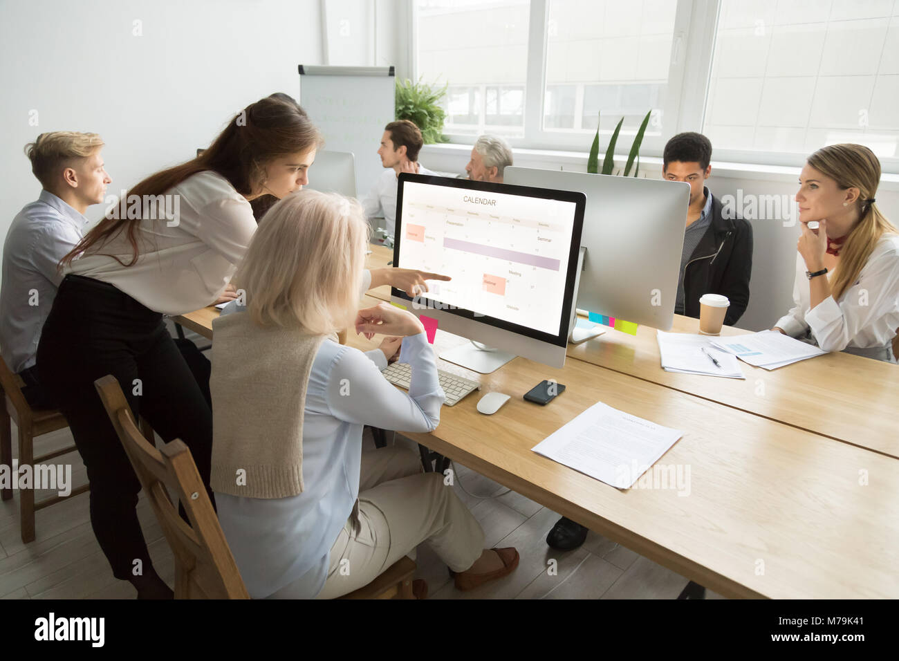 Executive manager explaining management hi-res stock photography and ...