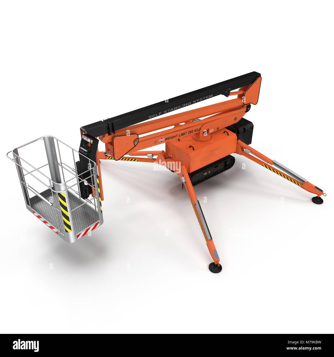 Engine Powered Scissor Lift on white background. 3D illustration Stock ...