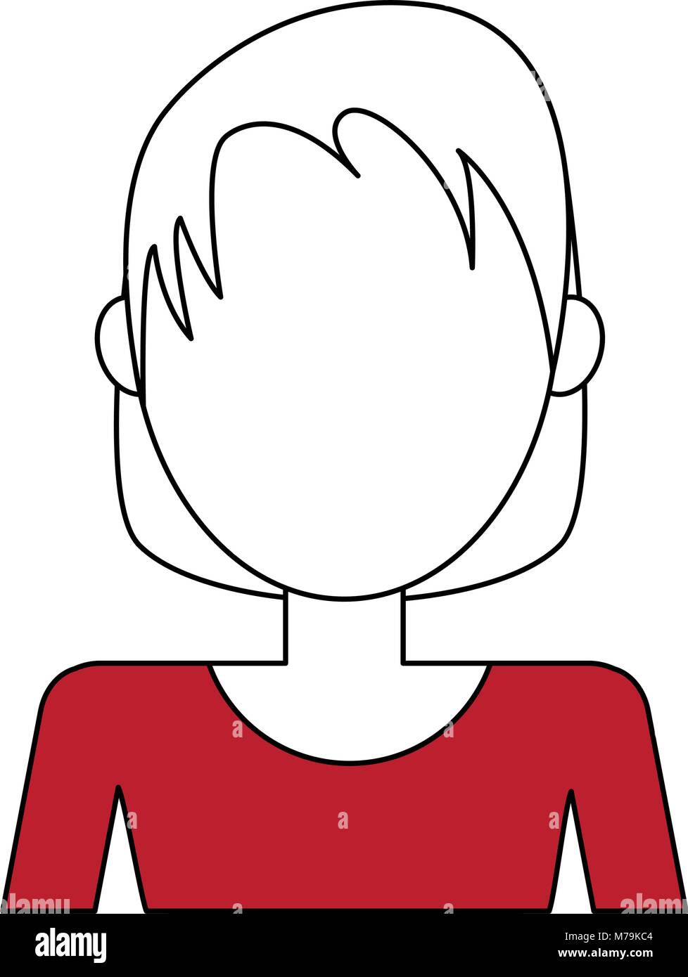 Woman faceless profile vector illustration graphic design Stock Vector ...