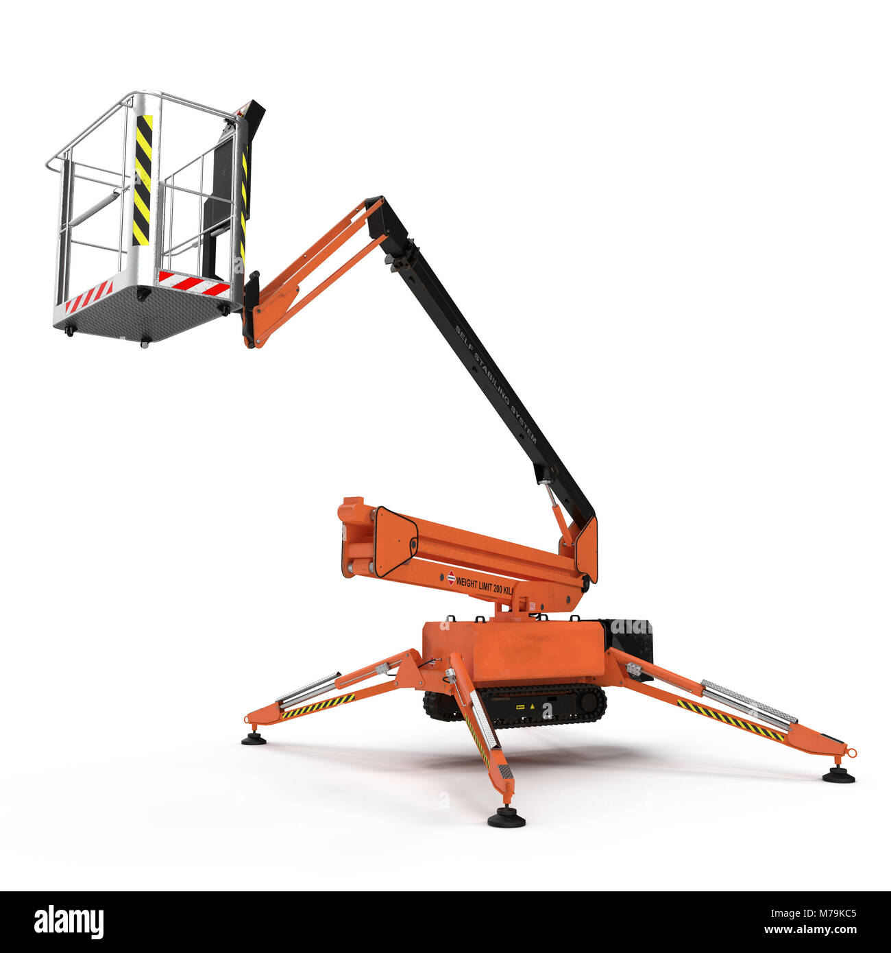 Engine Powered Scissor Lift on white background. 3D illustration Stock ...