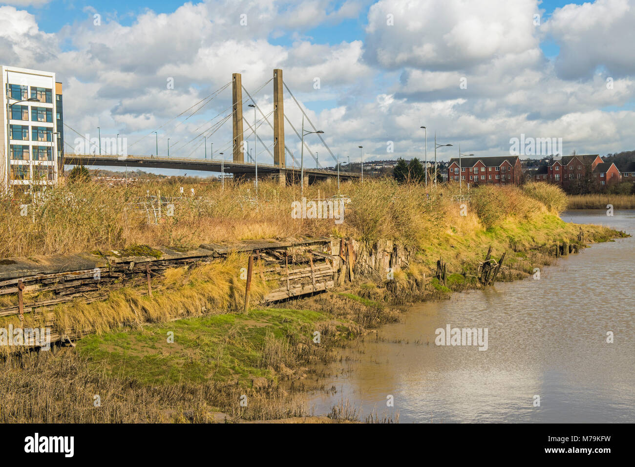 George Street Bridge over the River Usk Newport South Wales Stock Photo ...