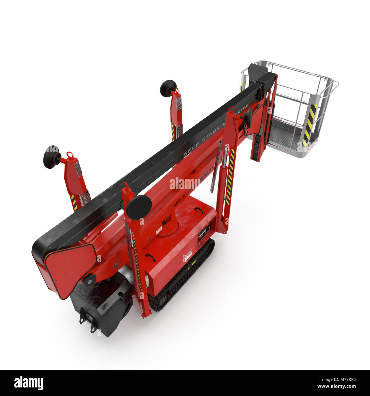 Mobile aerial work platform - Red scissor hydraulic self propelled lift ...