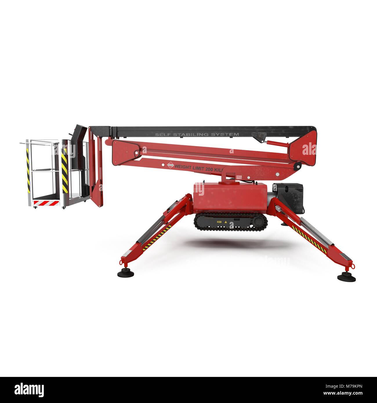 Mobile aerial work platform - Red scissor hydraulic self propelled lift ...