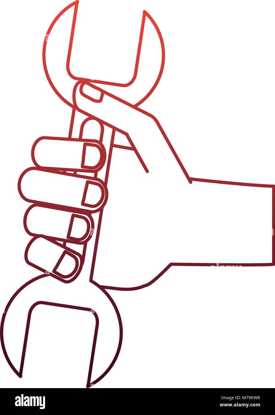 Hand with wrench vector illustration graphic design Stock Vector Image ...