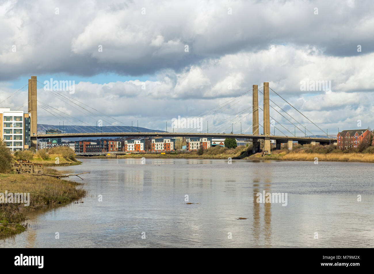 George Street Bridge over the River Usk Newport South Wales Stock Photo ...