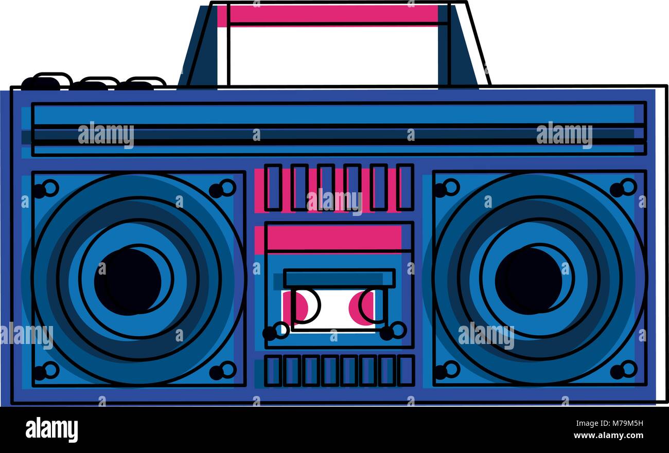 Retro radio stereo vector illustration graphic design Stock Vector ...