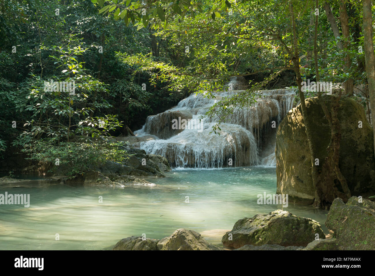 Erawan National Park, Kanchanaburi Province, Thailand, Asia Stock Photo ...