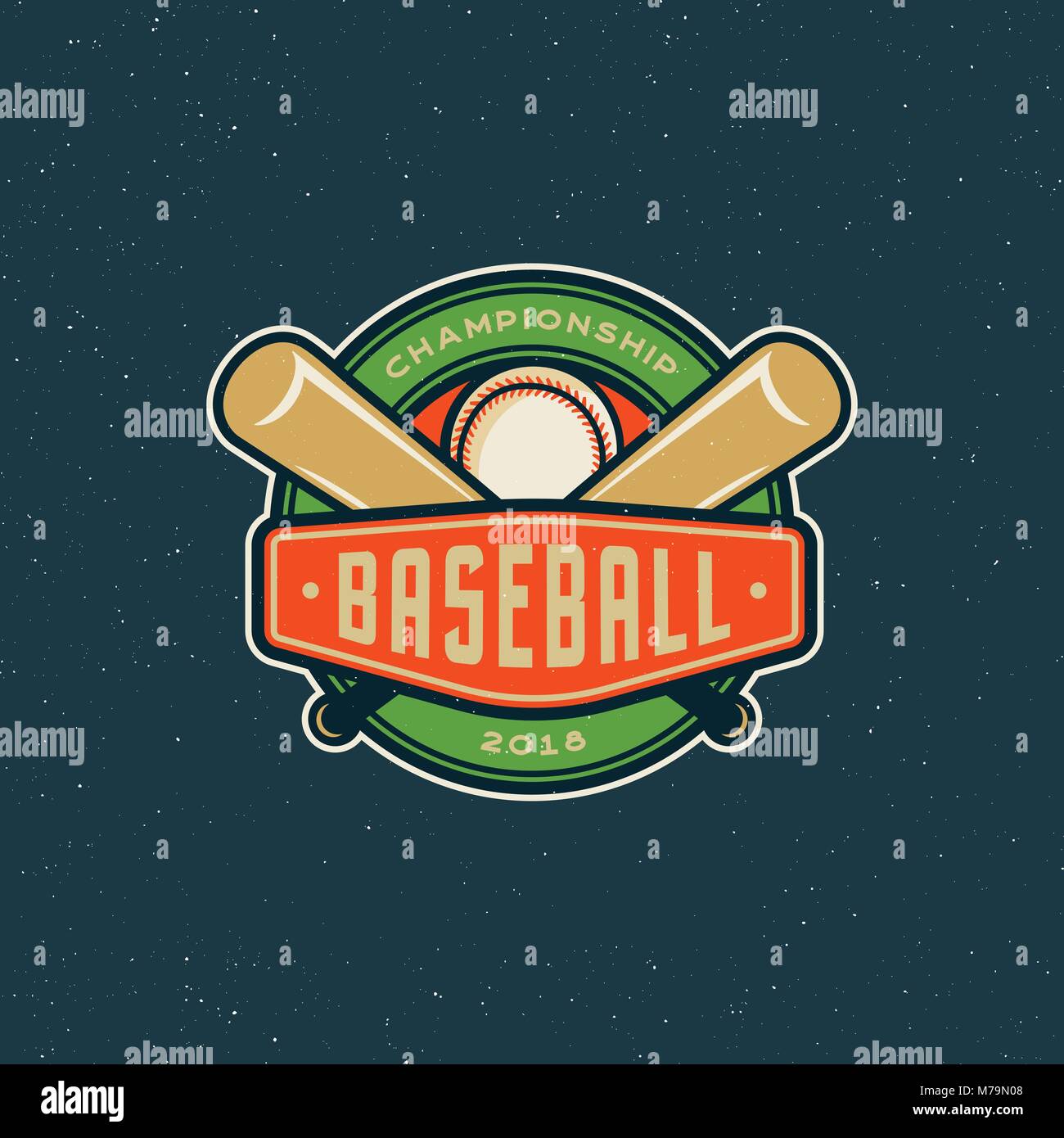vintage baseball logo. retro styled sport emblem. vector illustration ...