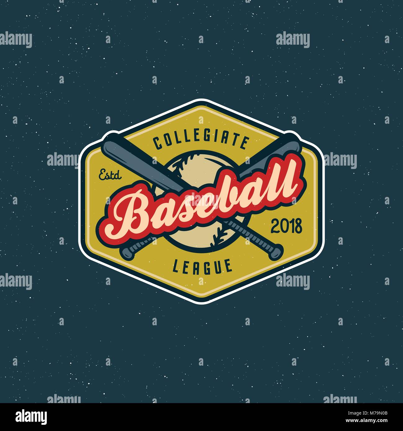 vintage baseball logo. retro styled sport emblem. vector illustration ...