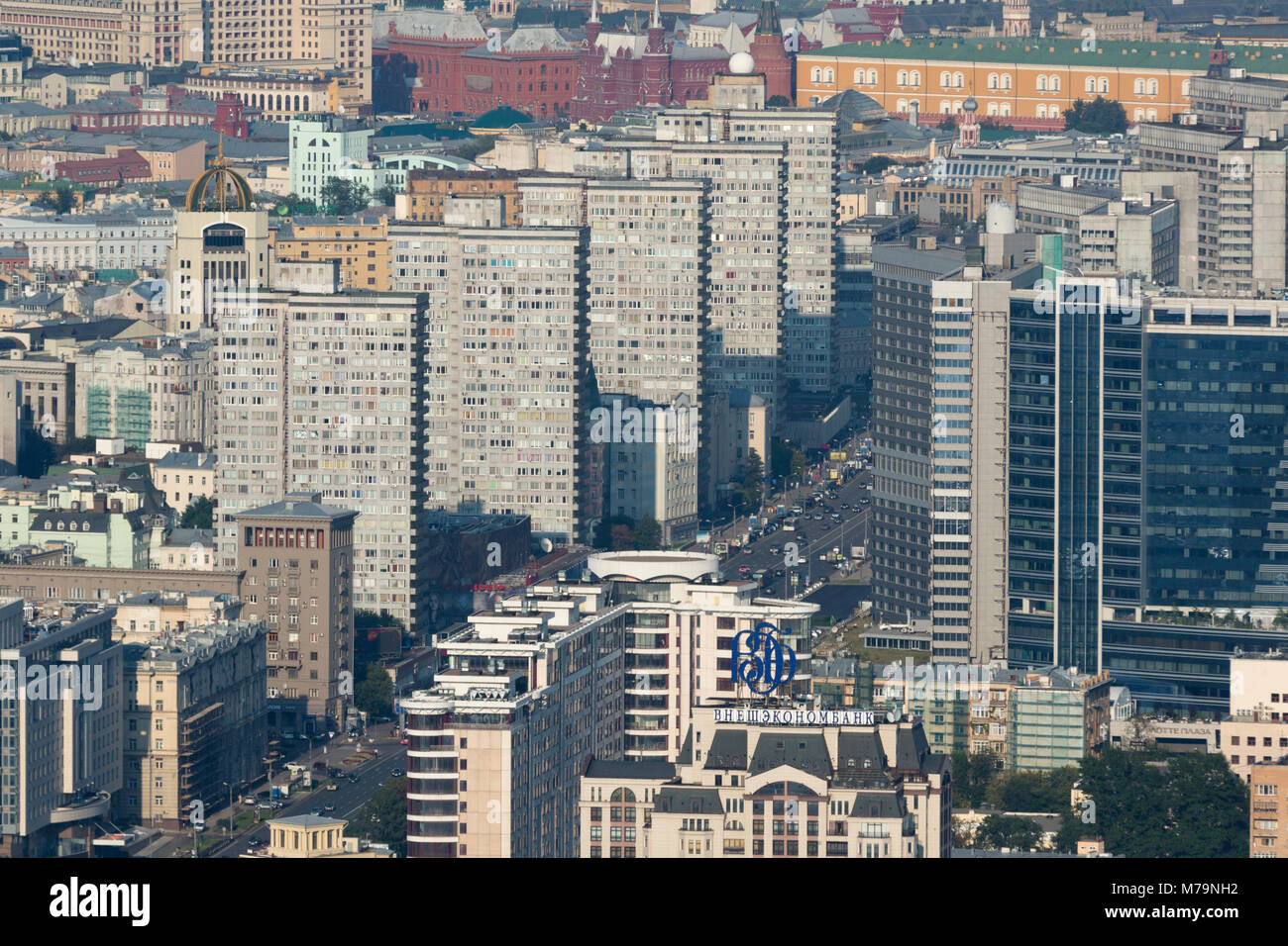 Aerial view of New Arbat Avenue in central Moscow, Russia Stock Photo ...
