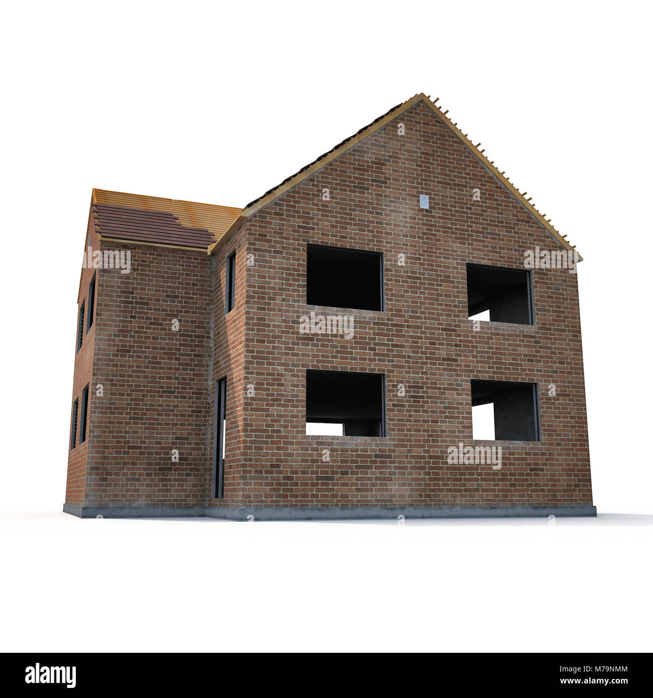 Unfinished brick house Cut Out Stock Images & Pictures - Alamy