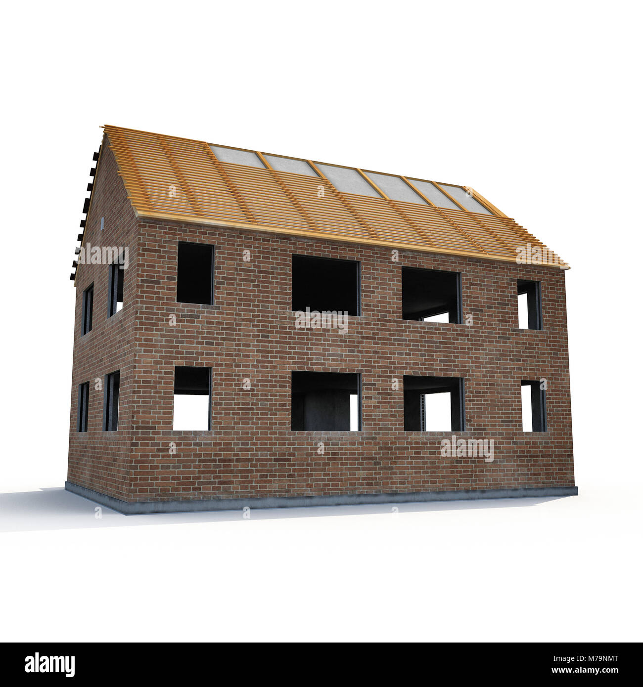 Unfinished brick house Cut Out Stock Images & Pictures - Alamy