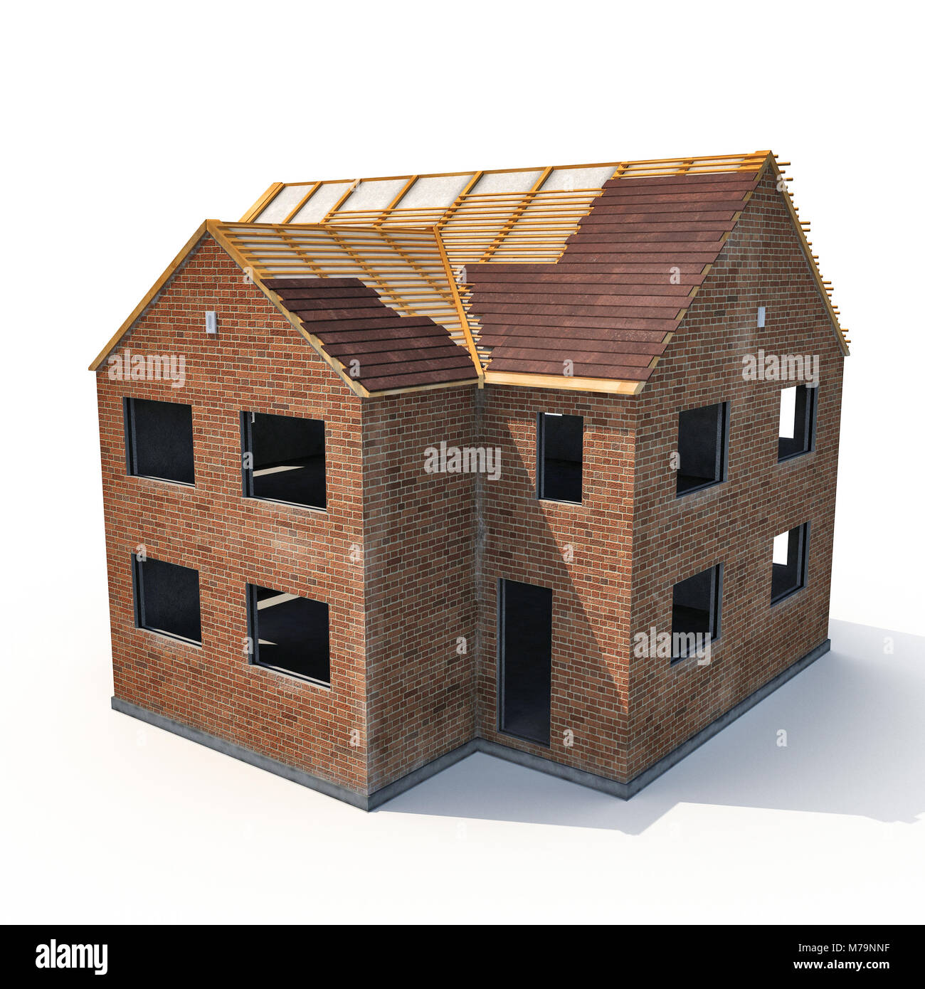 Unfinished brick house Cut Out Stock Images & Pictures - Alamy