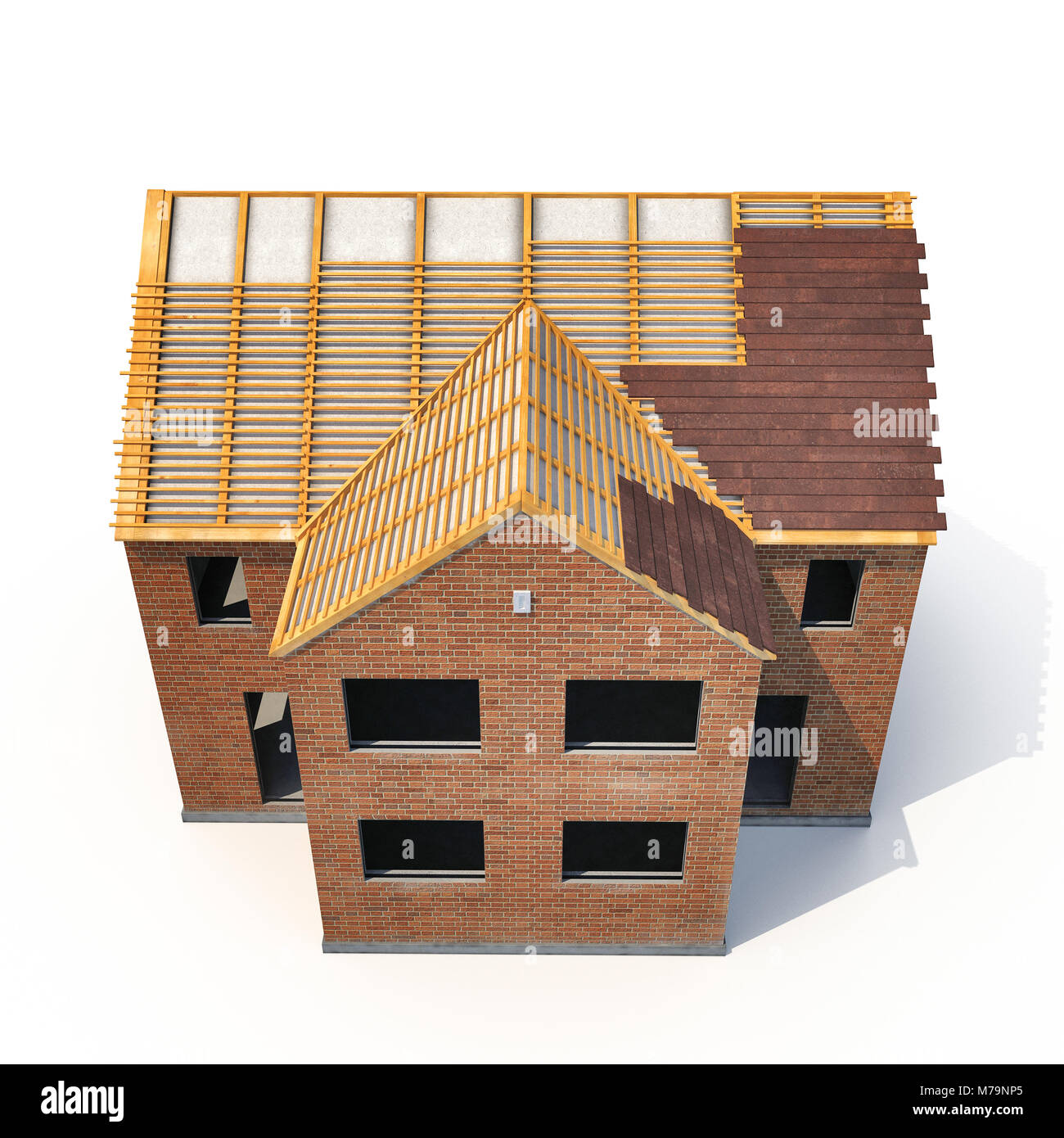 Unfinished brick house Cut Out Stock Images & Pictures - Alamy