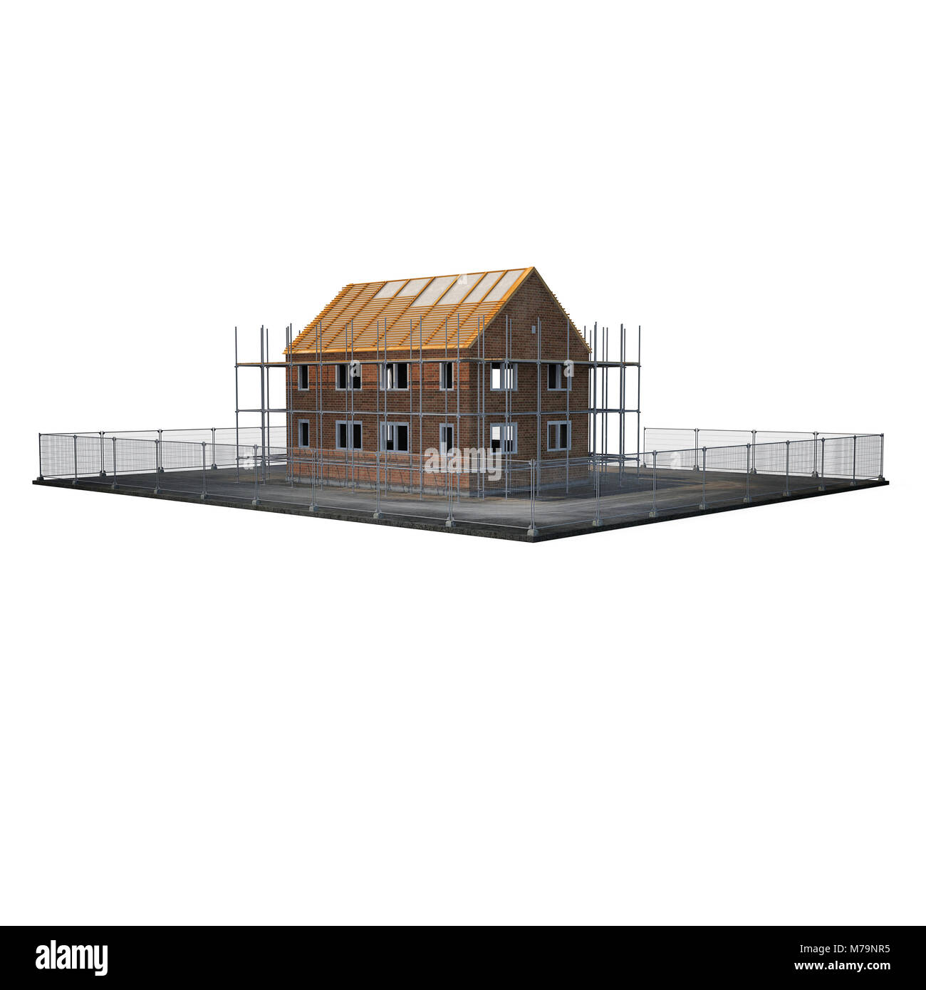 Unfinished brick house Cut Out Stock Images & Pictures - Alamy