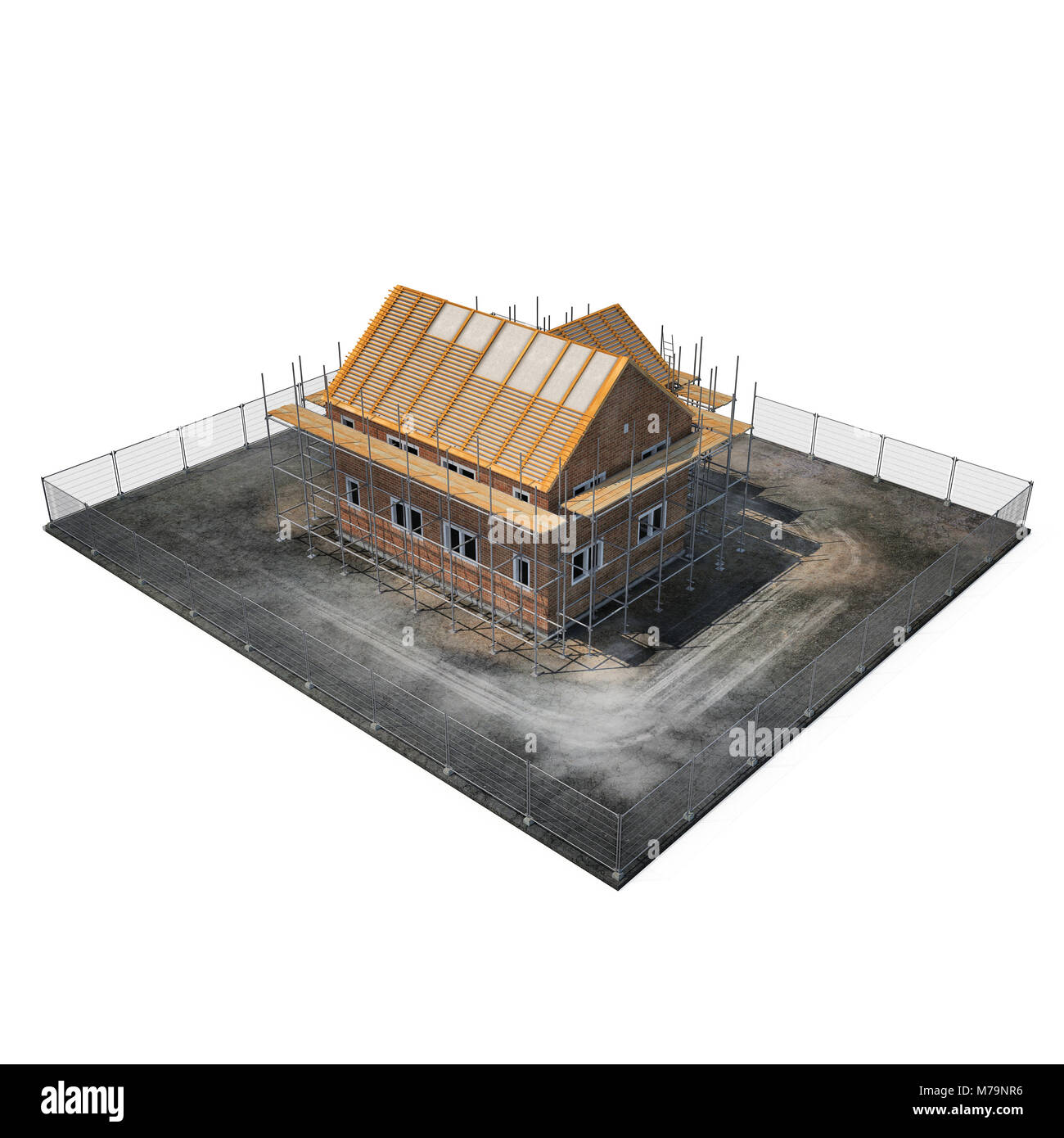 Modern brick built housing estate Cut Out Stock Images & Pictures - Alamy