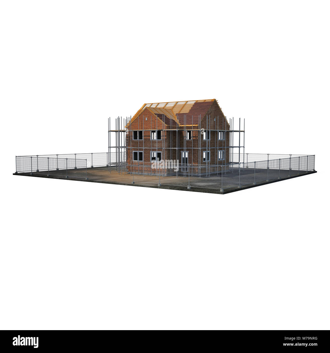 Unfinished brick house Cut Out Stock Images & Pictures - Alamy