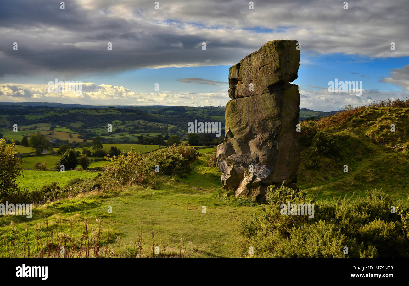 Alport Stone in evening light Stock Photo - Alamy